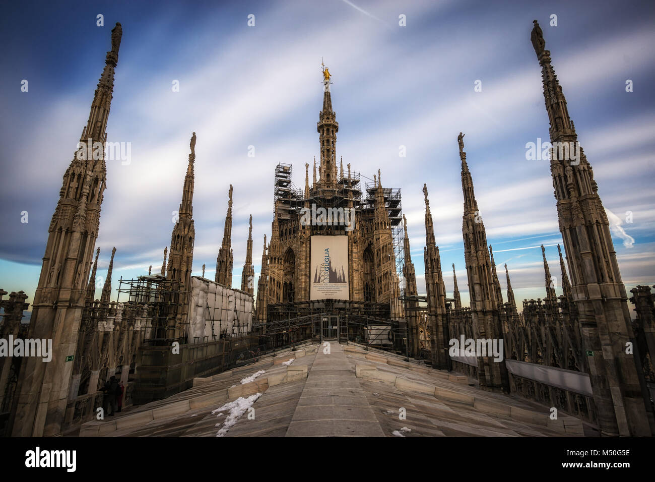 Milan Duomo rooftop Stock Photo - Alamy