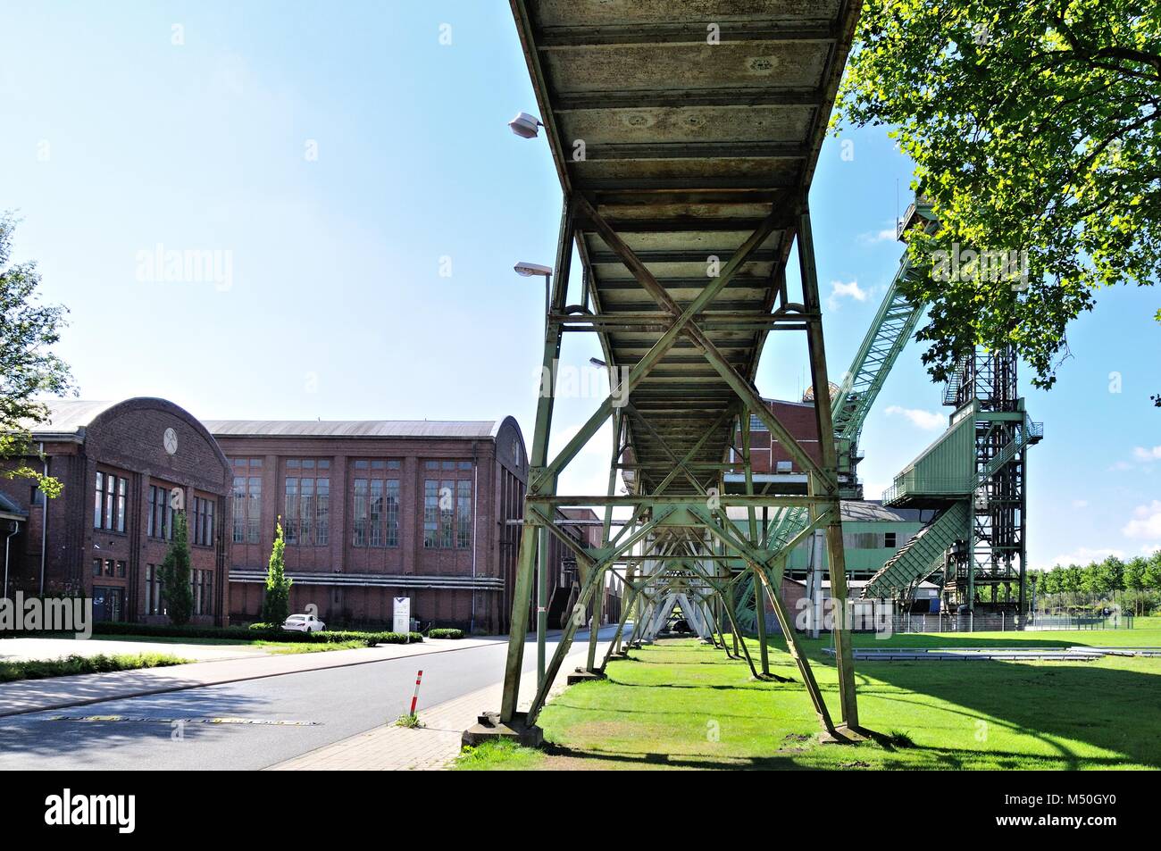 Under the pedestrian bridge colliery Westphalia Ahlen Germany Stock ...