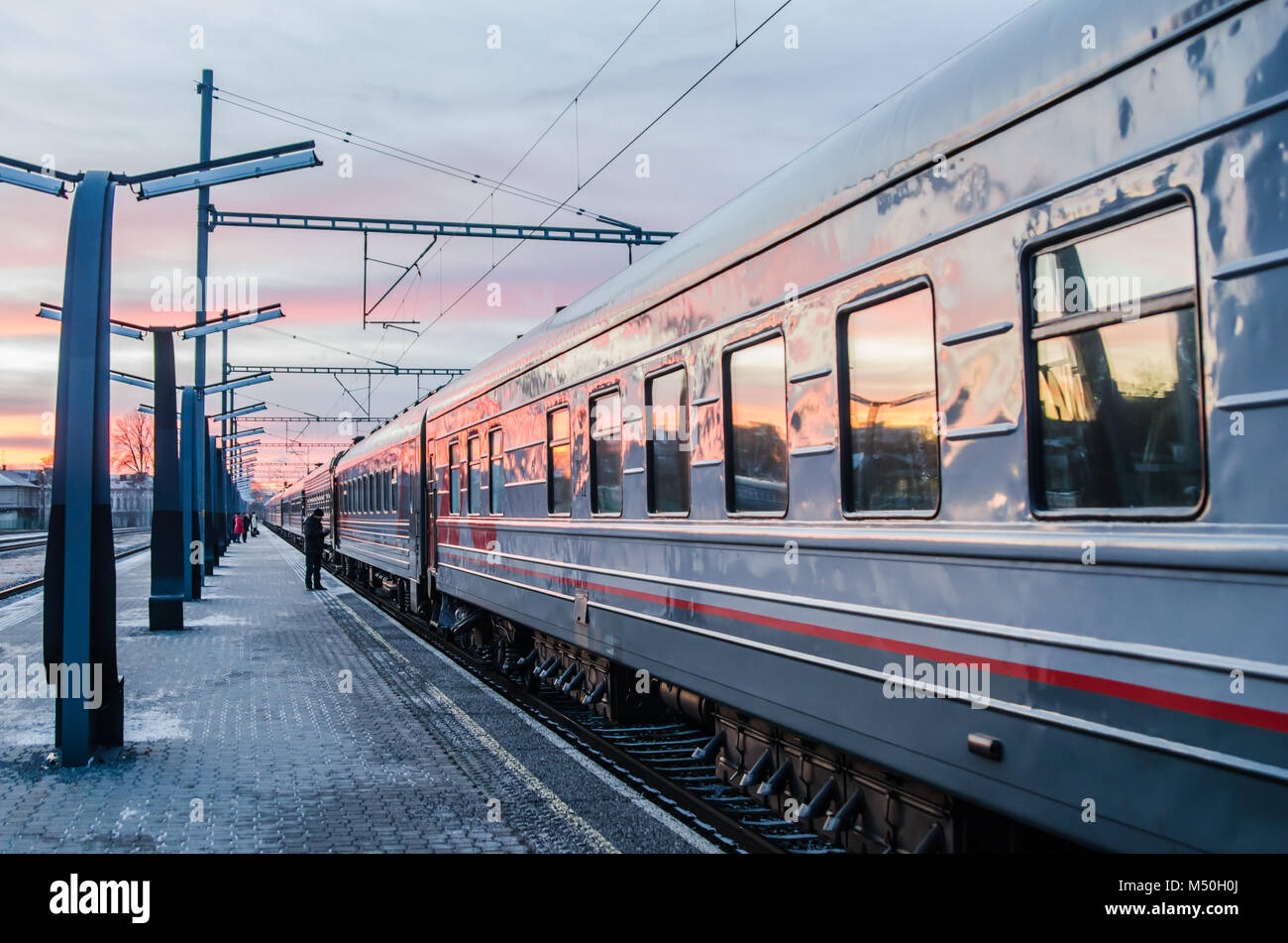 TALLINN, ESTONIA - 7 January 2018: Railway station in Tallinn, Estonia ...