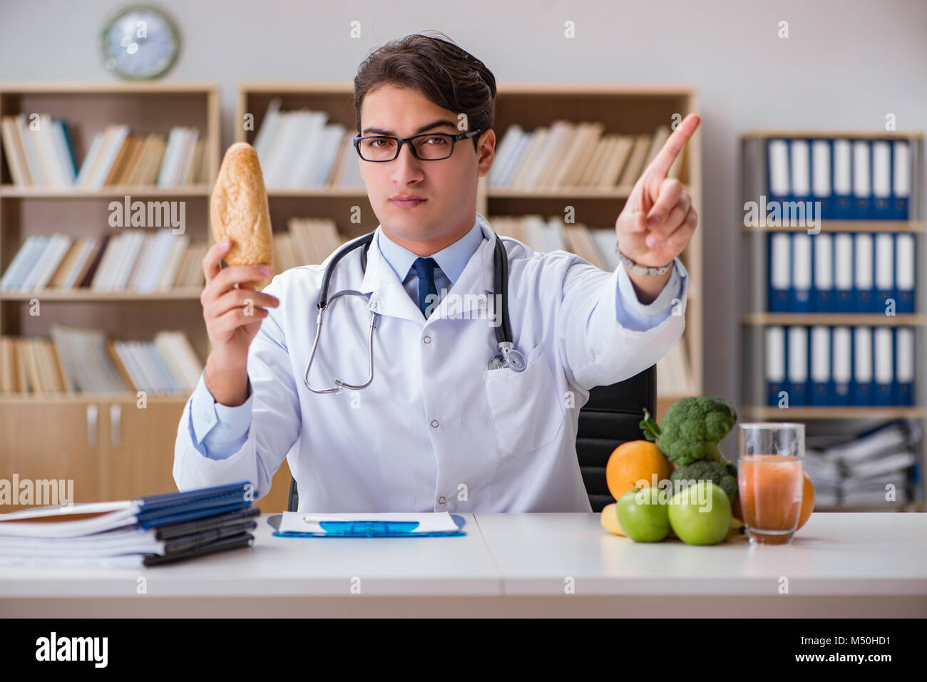 Scientist studying nutrition in various food Stock Photo - Alamy