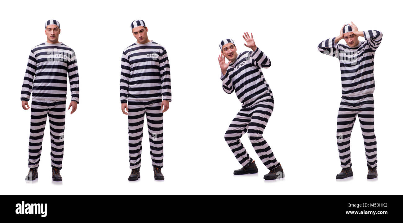 Man prisoner isolated on white background Stock Photo - Alamy
