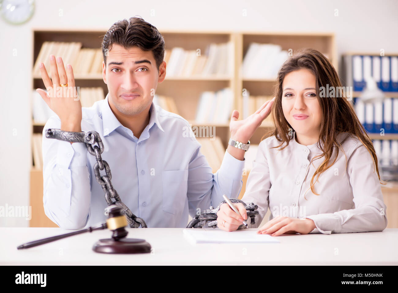 Young family in marriage divorce concept Stock Photo - Alamy
