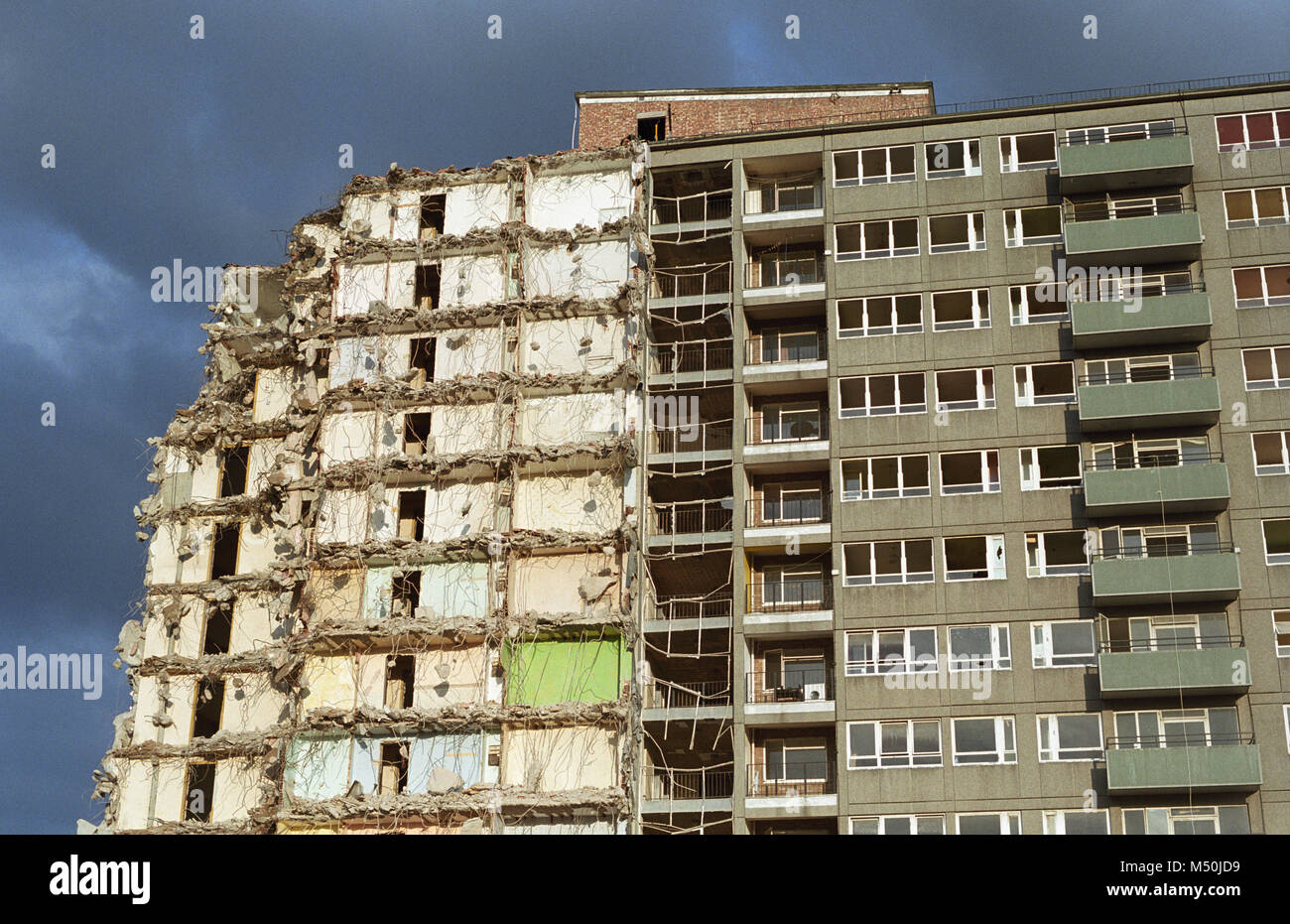 Demolition of flats in Langley, Slough, Berkshire, England. October ...