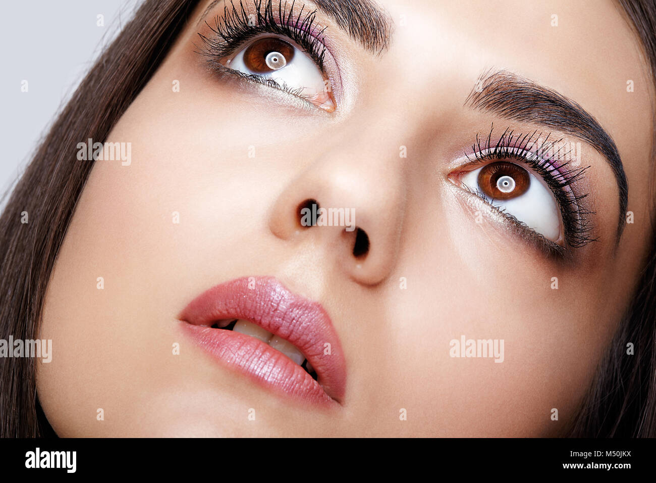 Female face with day makeup Stock Photo - Alamy