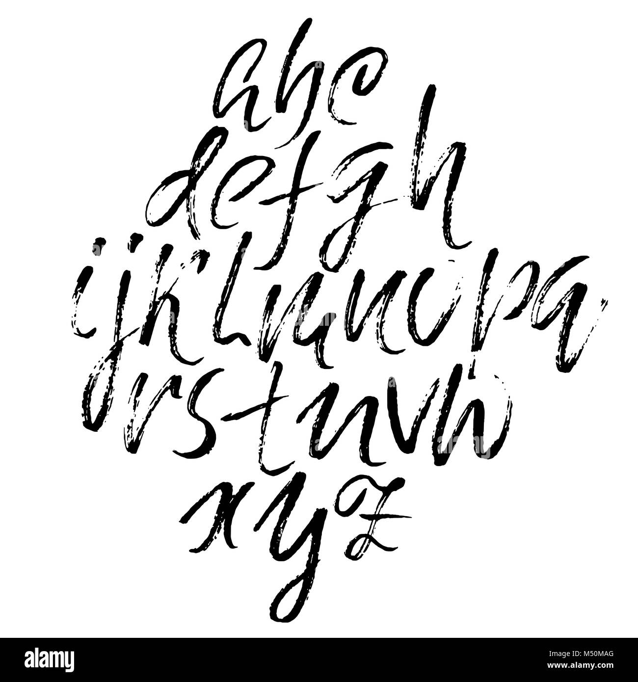 Handwritten modern dry brush lettering. Vector illustration Stock ...