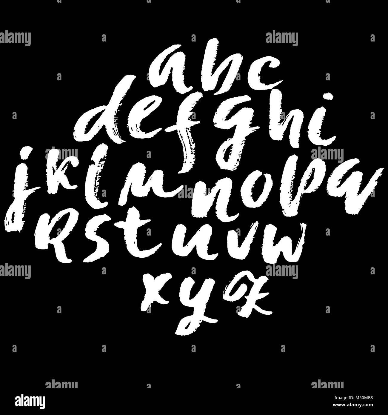 Handwritten modern dry brush lettering. Vector illustration Stock ...