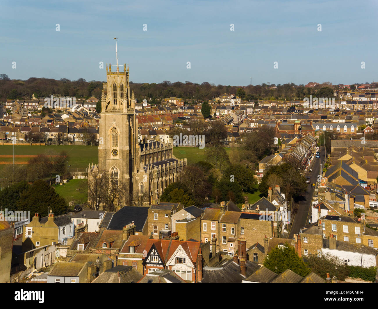 Aerial view of St George's church, Ramsgate and the town Stock Photo ...