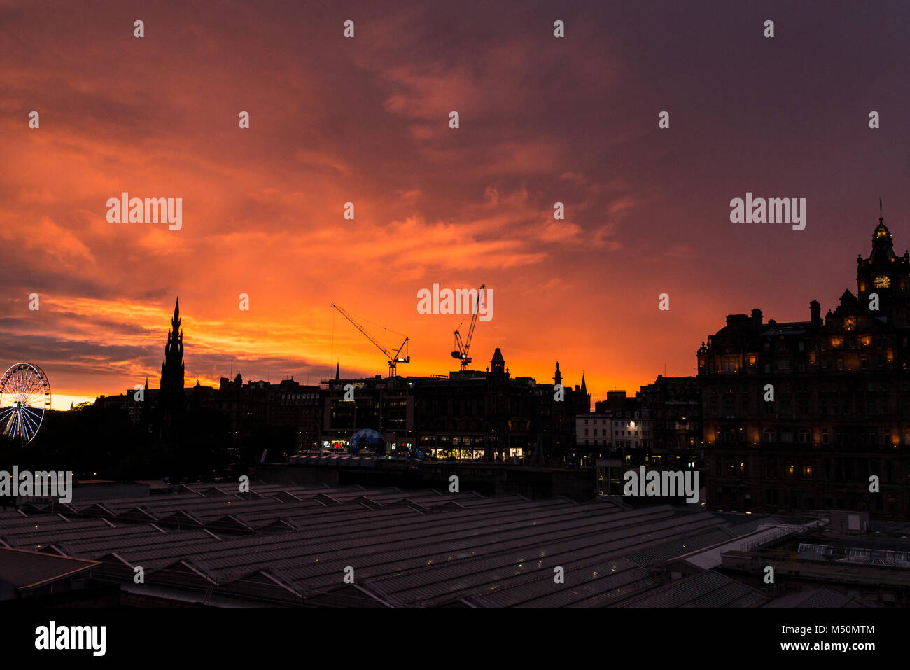 Sunset over Edinburgh Stock Photo - Alamy