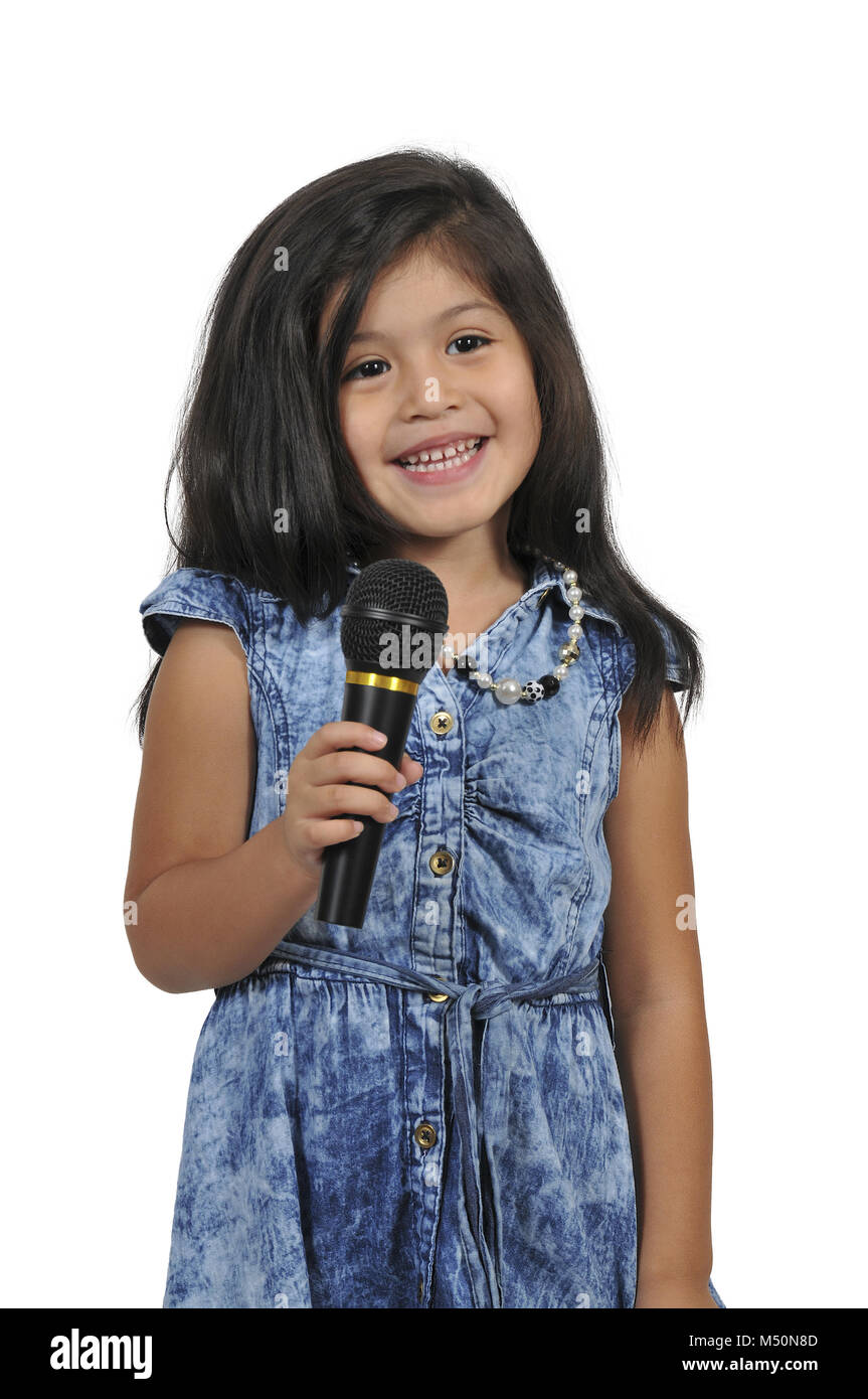 Little Girl Singer Stock Photo - Alamy
