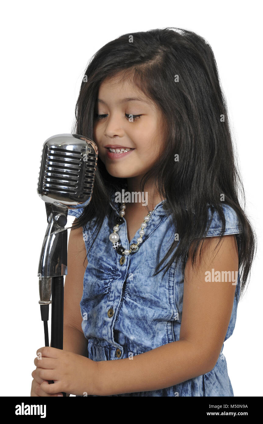 Little Girl Singer Stock Photo - Alamy