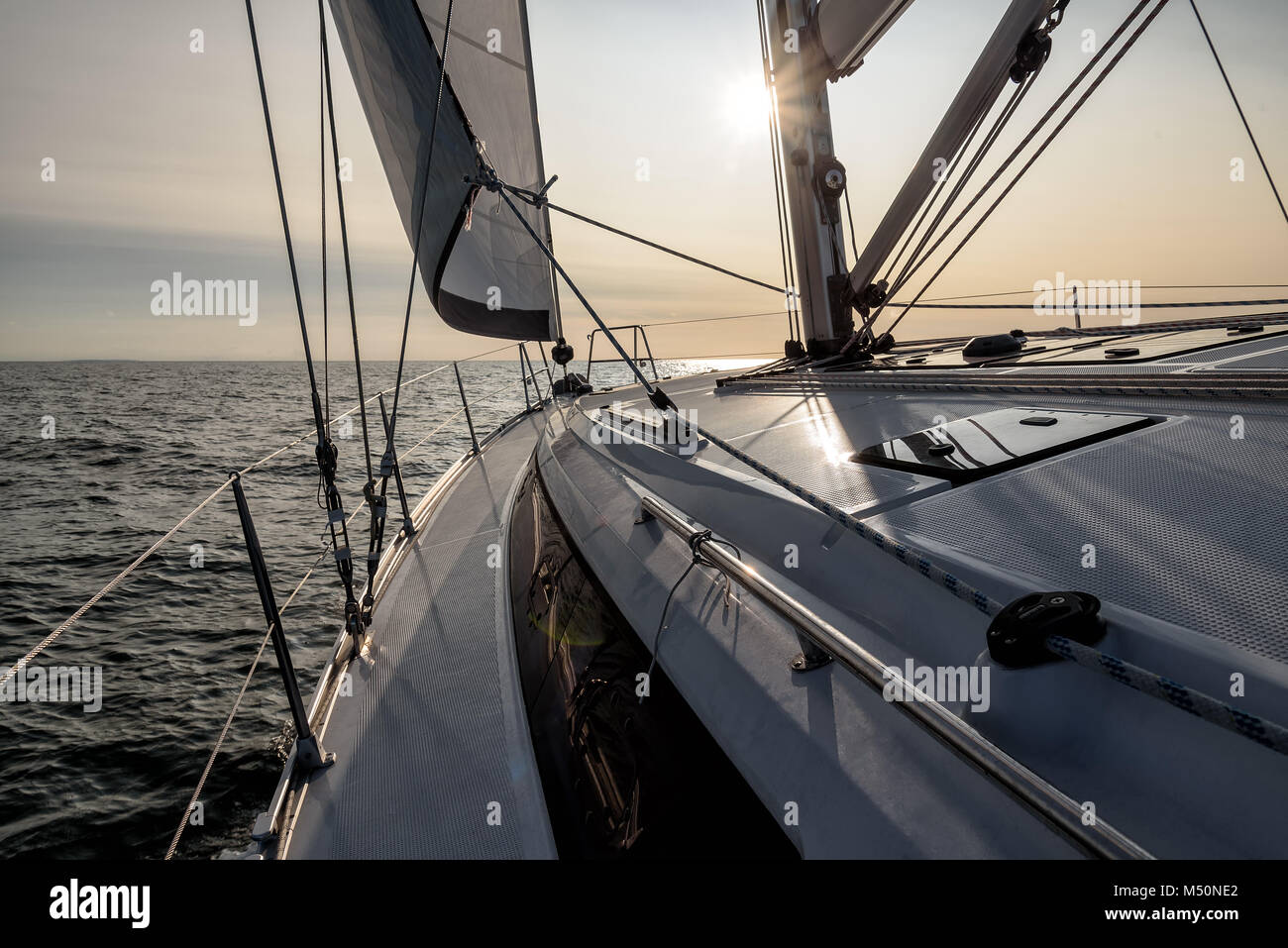 Sailing sunset on yacht hi-res stock photography and images - Alamy