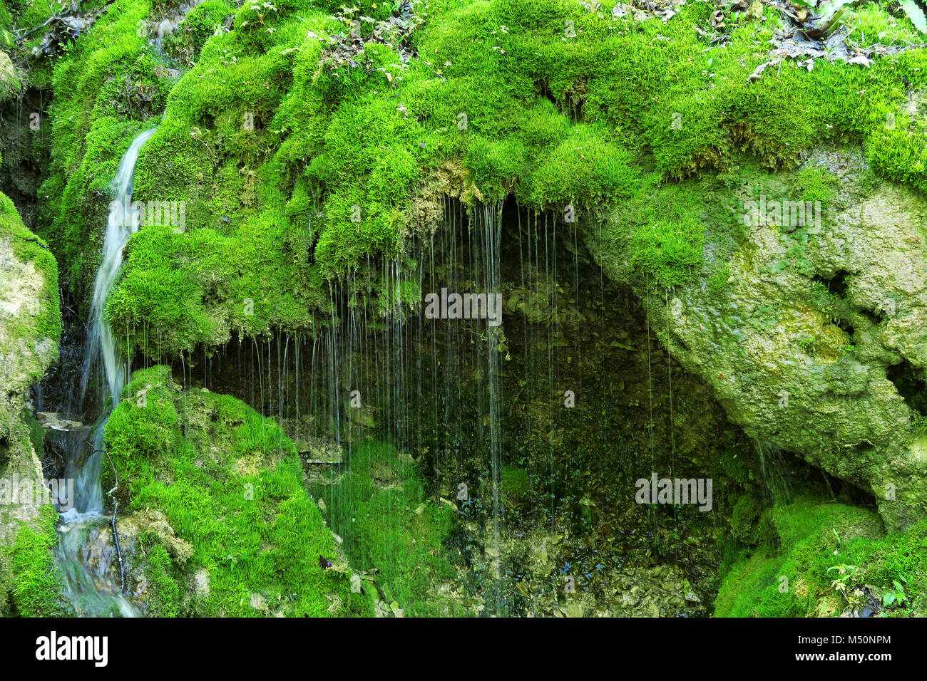 water; waterfall; mossy; moss Stock Photo - Alamy