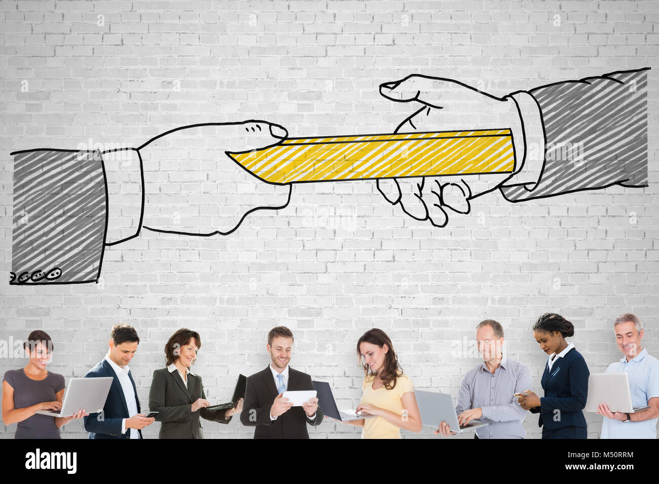 Large group of people team relay hi-res stock photography and images ...