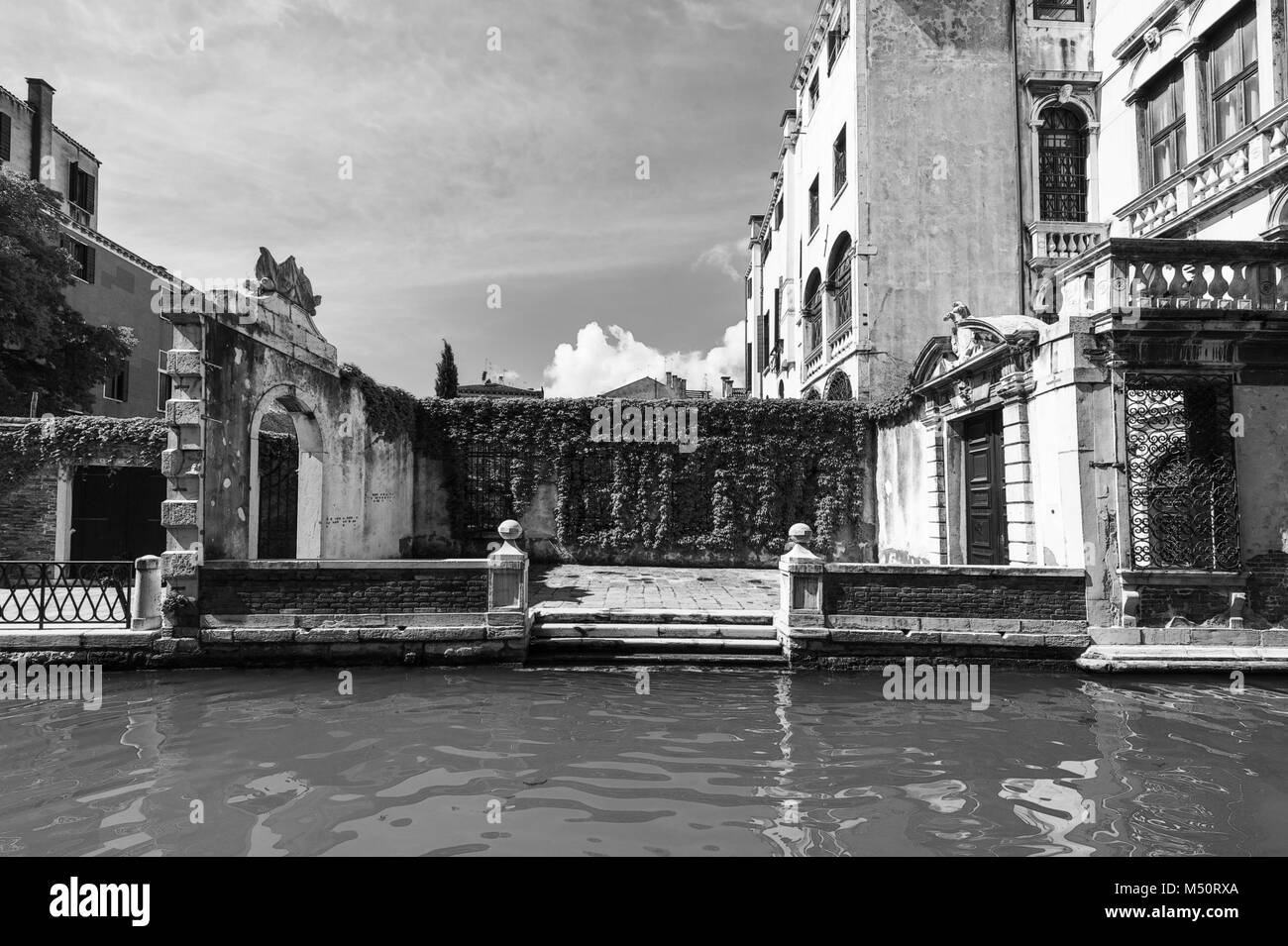 Residential canal street Black and White Stock Photos & Images - Alamy