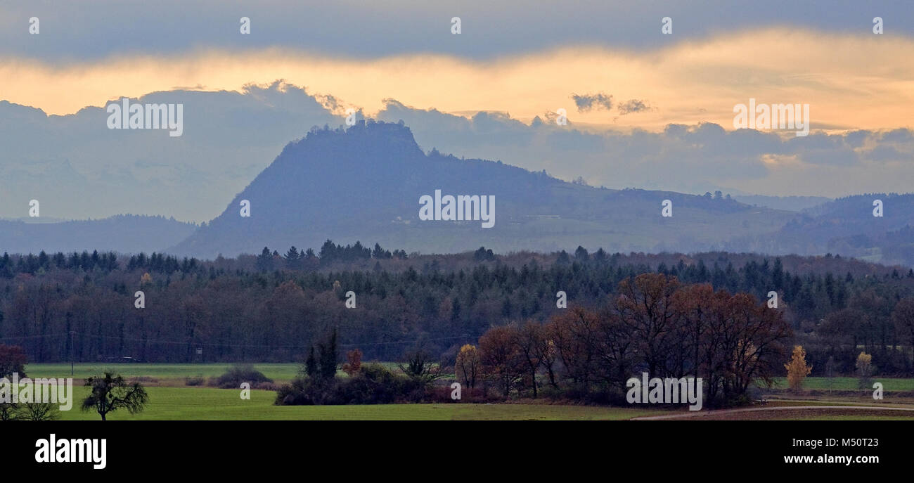The long extinct volcano Hohentwiel Stock Photo - Alamy