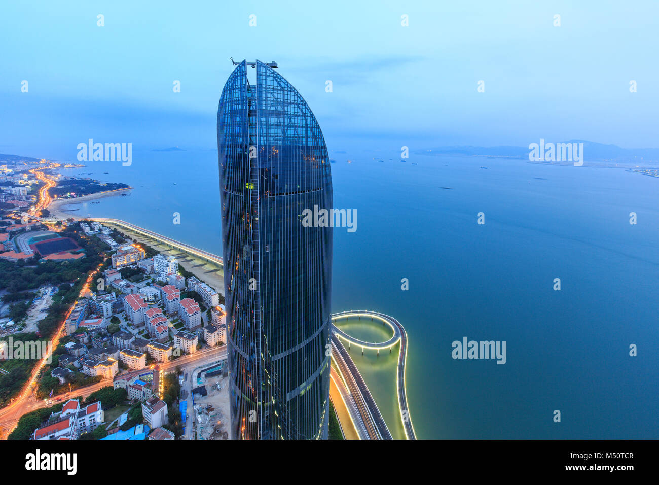 Xiamen Shimao Strait Building Petronas Twin Towers Scene Stock Photo ...