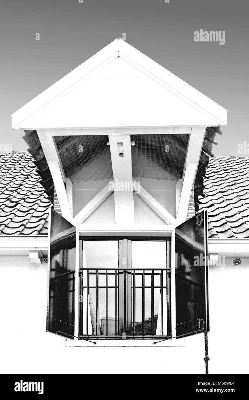 Typical house architecture town Black and White Stock Photos & Images ...