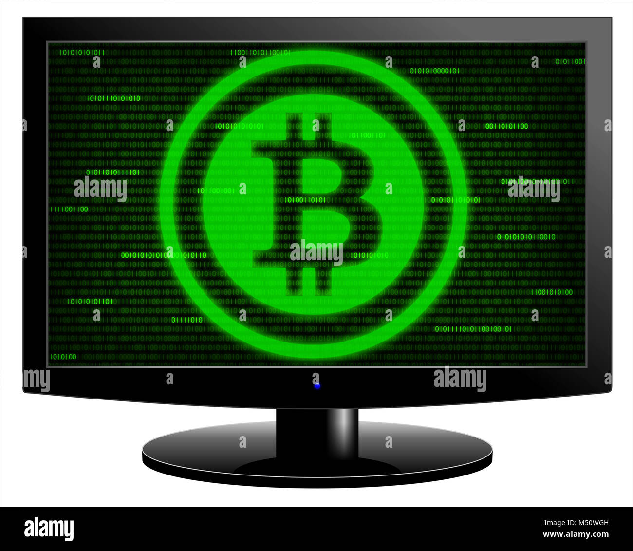 bitcoin symbol on a monitor screen. Virtual money Stock Photo - Alamy