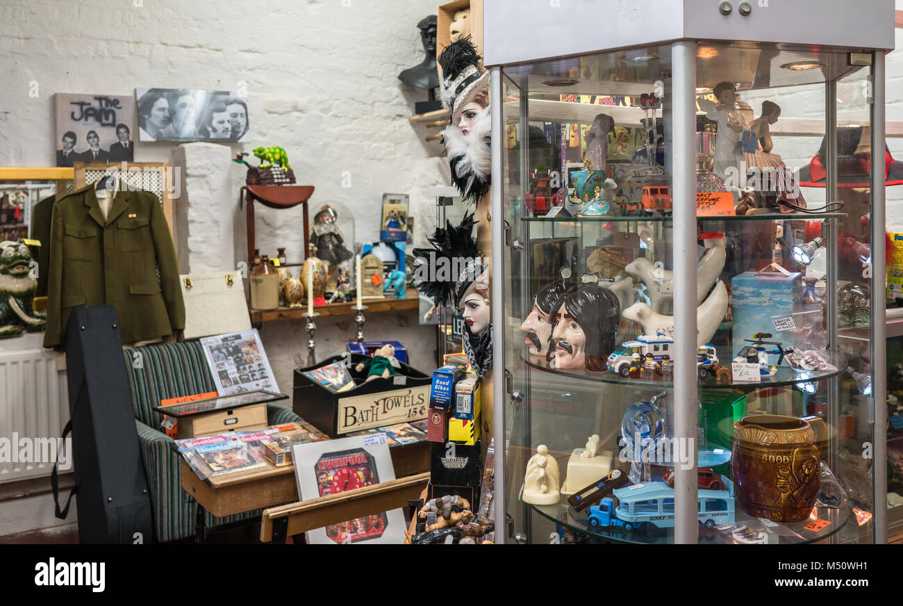 Interior of a collectables shop selling various items including Beatles ...