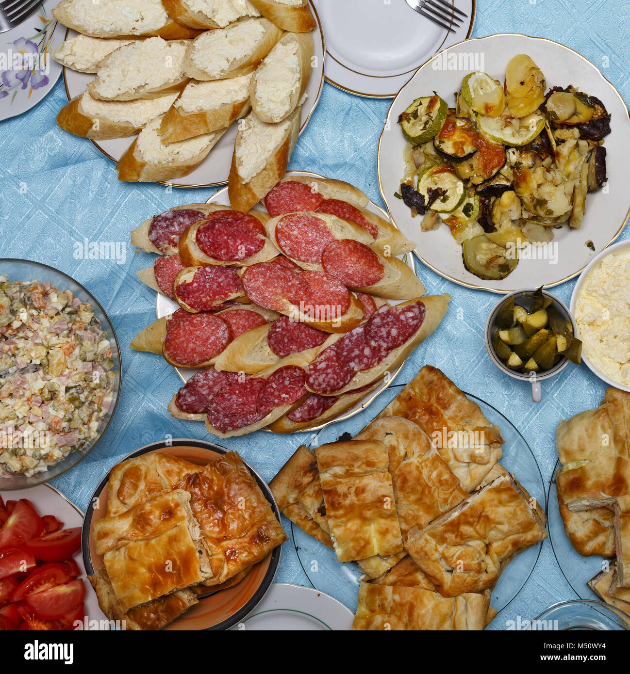 Various homemade dishes Stock Photo - Alamy