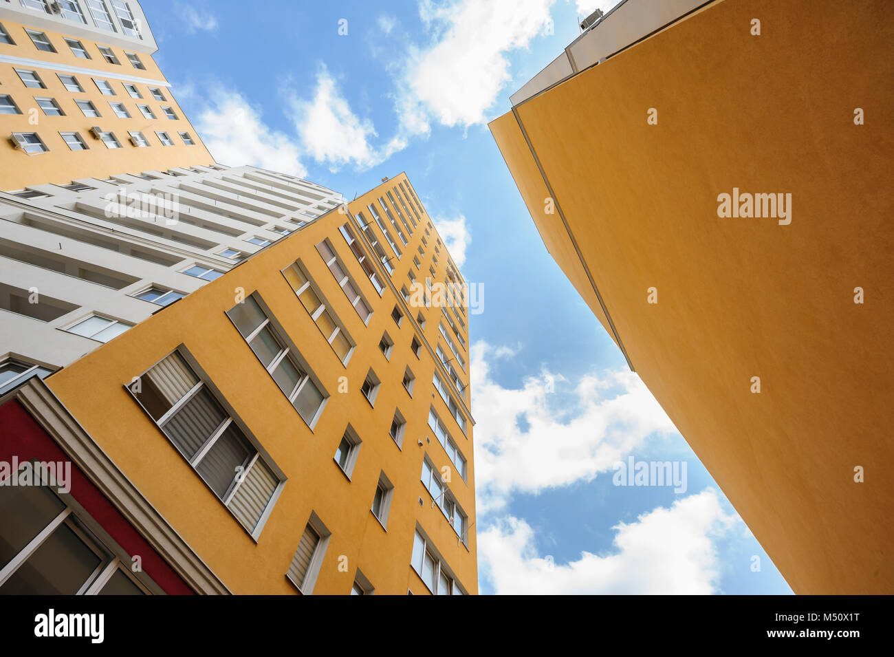 Wide angle view tall buildings hi-res stock photography and images - Alamy