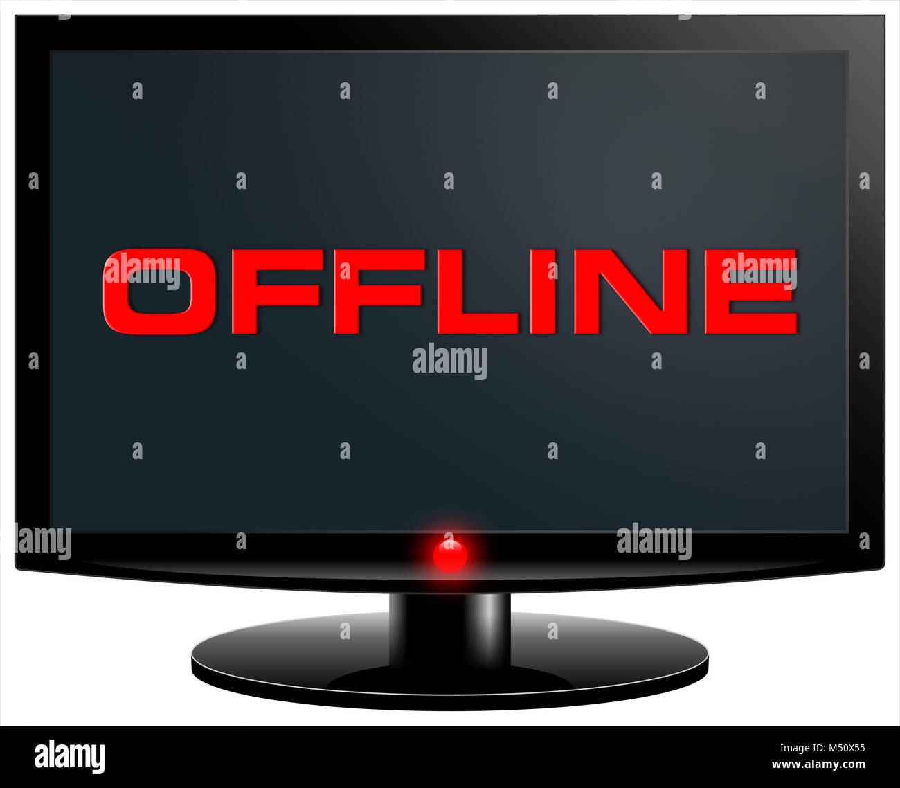 Offline. Internet concept. PC screen isolated on with background Stock ...