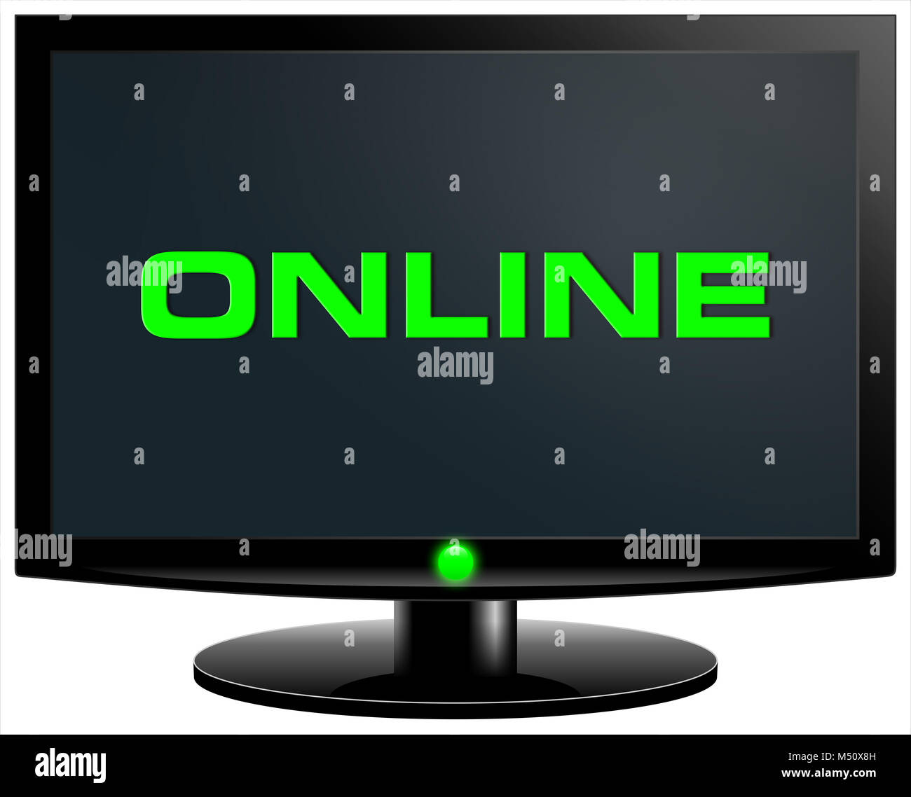 Online. Internet concept. PC screen isolated on with background Stock ...
