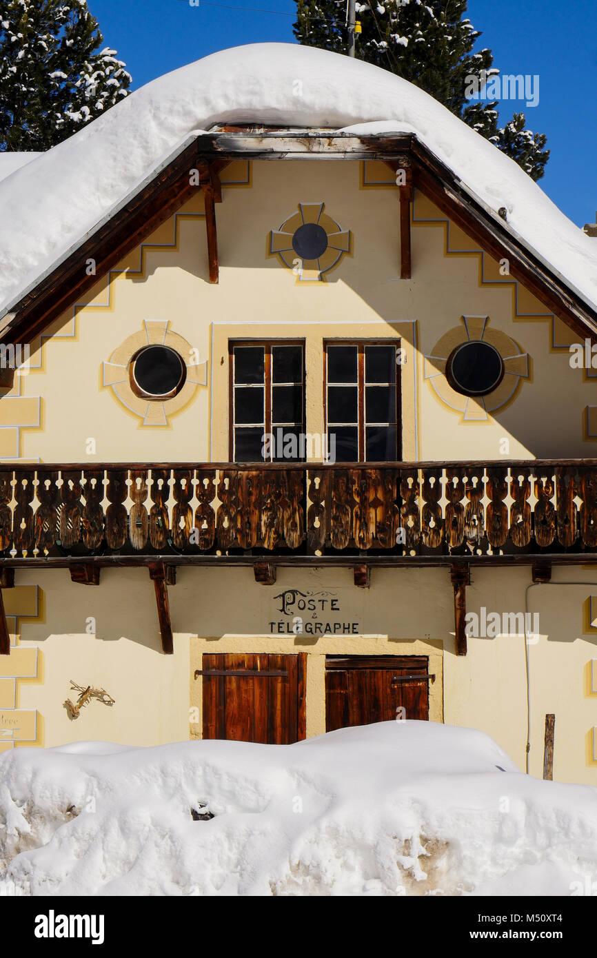 The old Post and Telegraph Office of Arolla, Val d'Herens, Valais ...