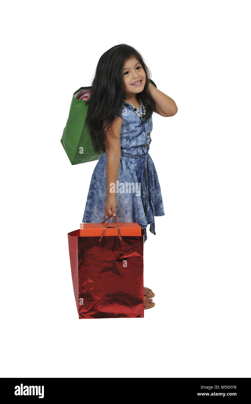Girl Shopping Bags Stock Photo - Alamy