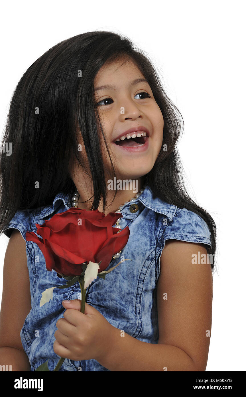 Adorable child holding rose hi-res stock photography and images - Alamy