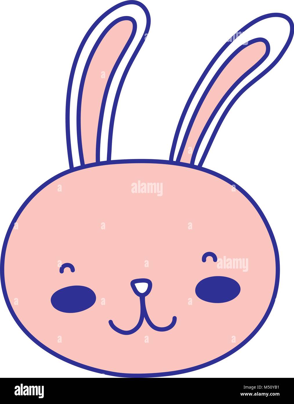 full color happy rabbit head animal cartoon Stock Vector Image & Art ...