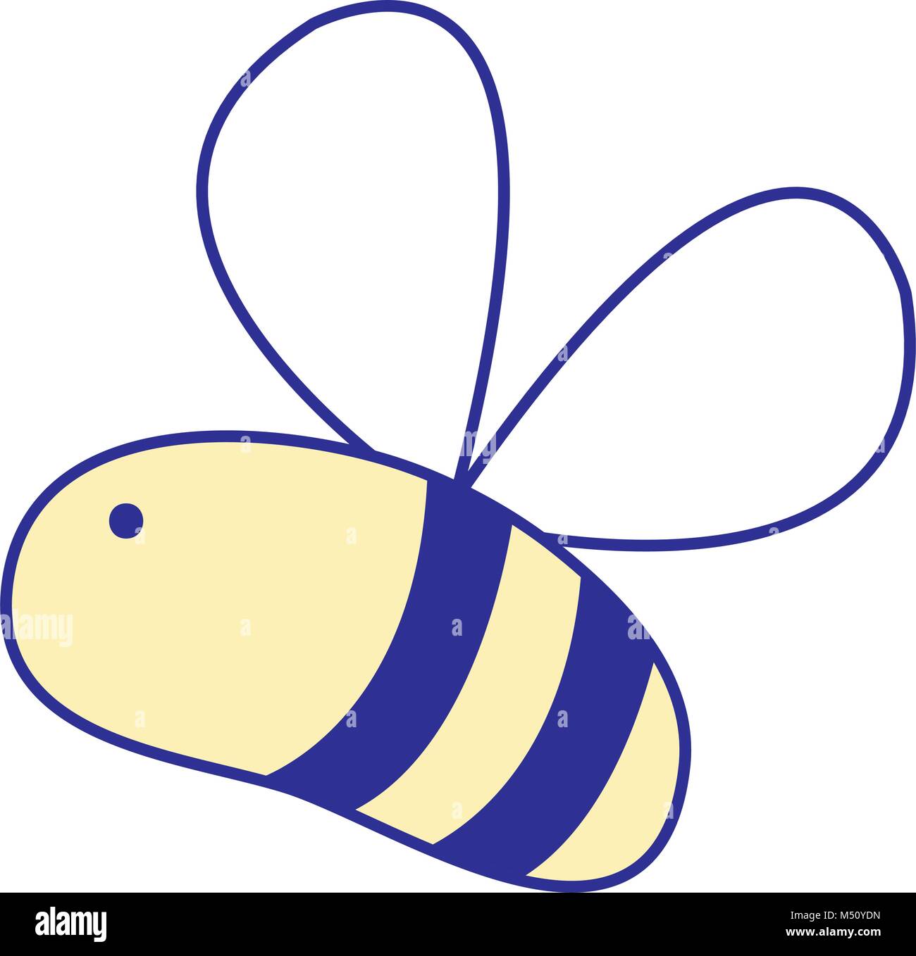 full color cute bee insect animal flying Stock Vector Image & Art - Alamy