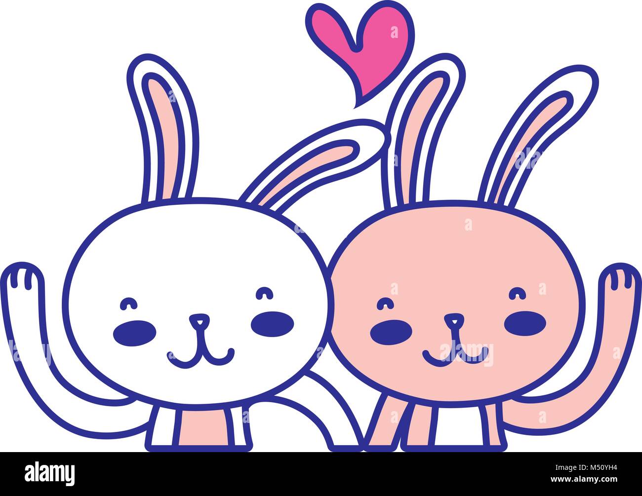 Rabbit couple together Stock Vector Images - Alamy