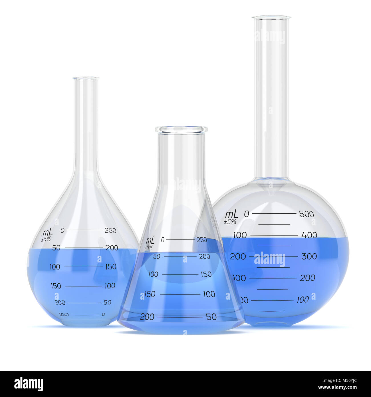 3D rendering a set of chemical utensils Stock Photo - Alamy