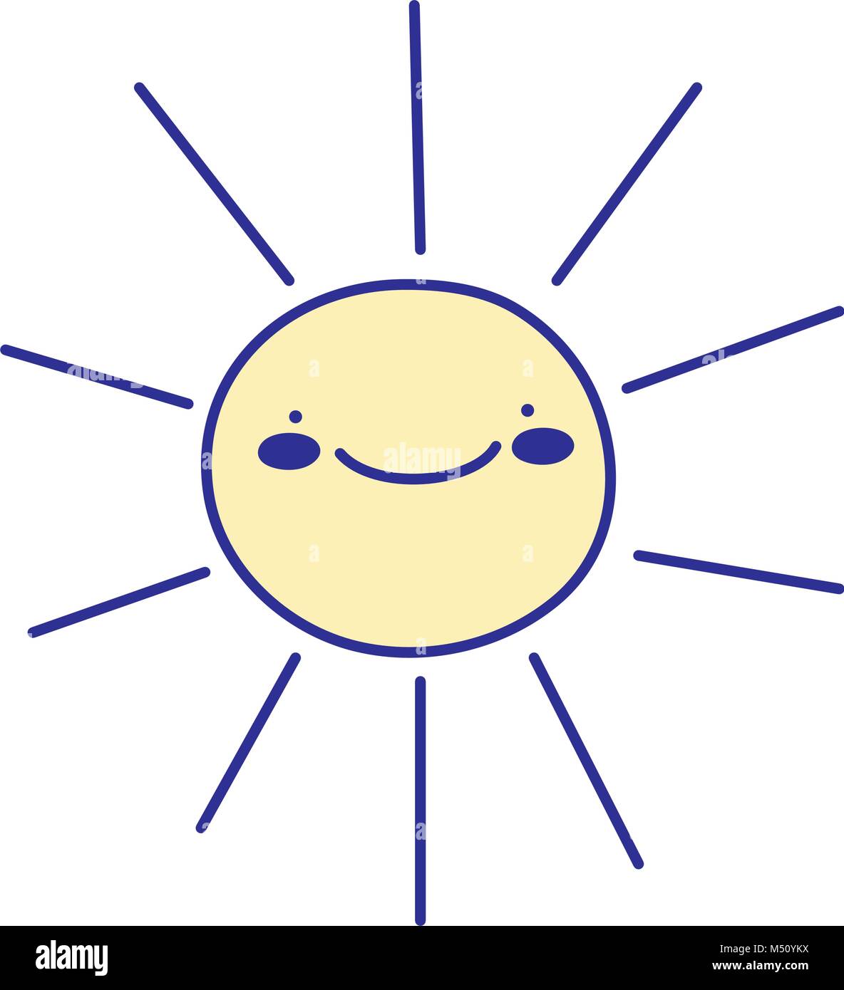 full color happy sun nature weather kawaii Stock Vector Image & Art - Alamy