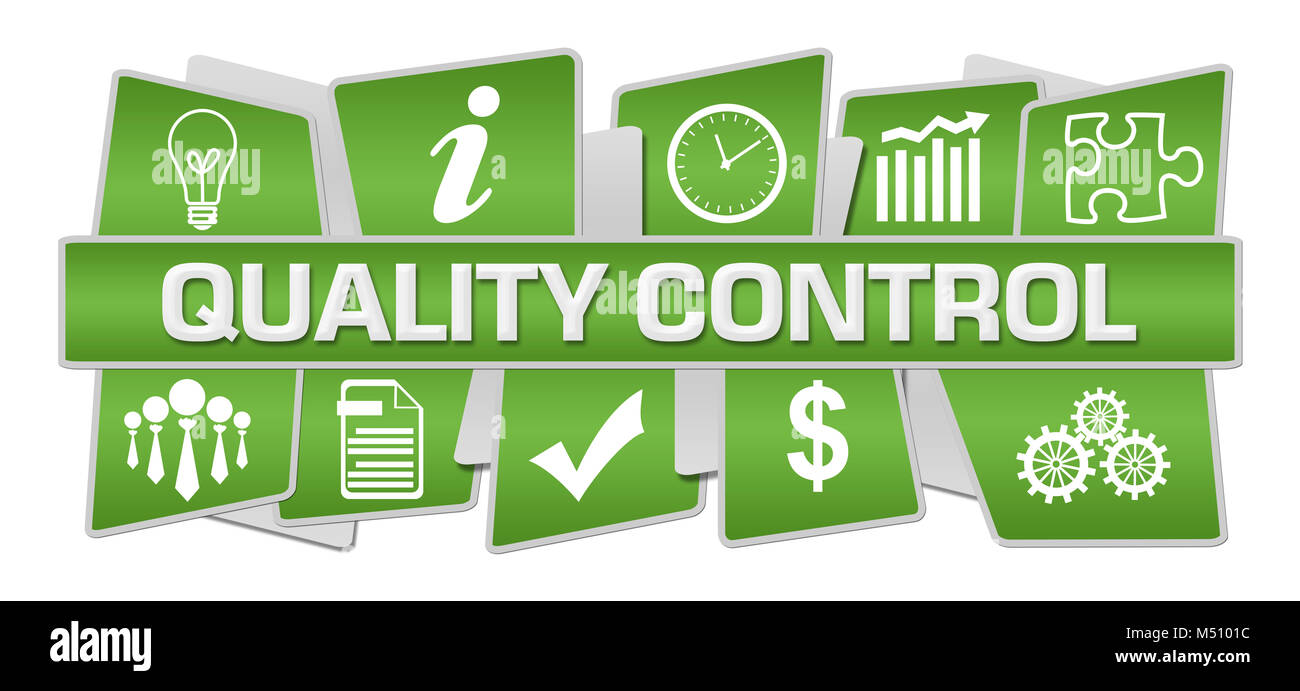 Quality Control Green Symbols Top Bottom Stock Photo - Alamy