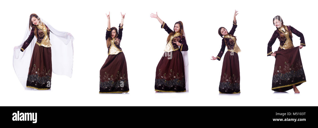 Young lady dancing traditional azeri dance Stock Photo - Alamy