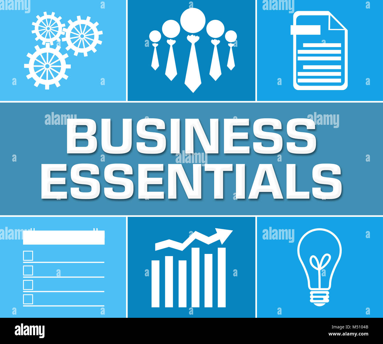 Business Essentials Business Symbol Blue Grid Stock Photo - Alamy