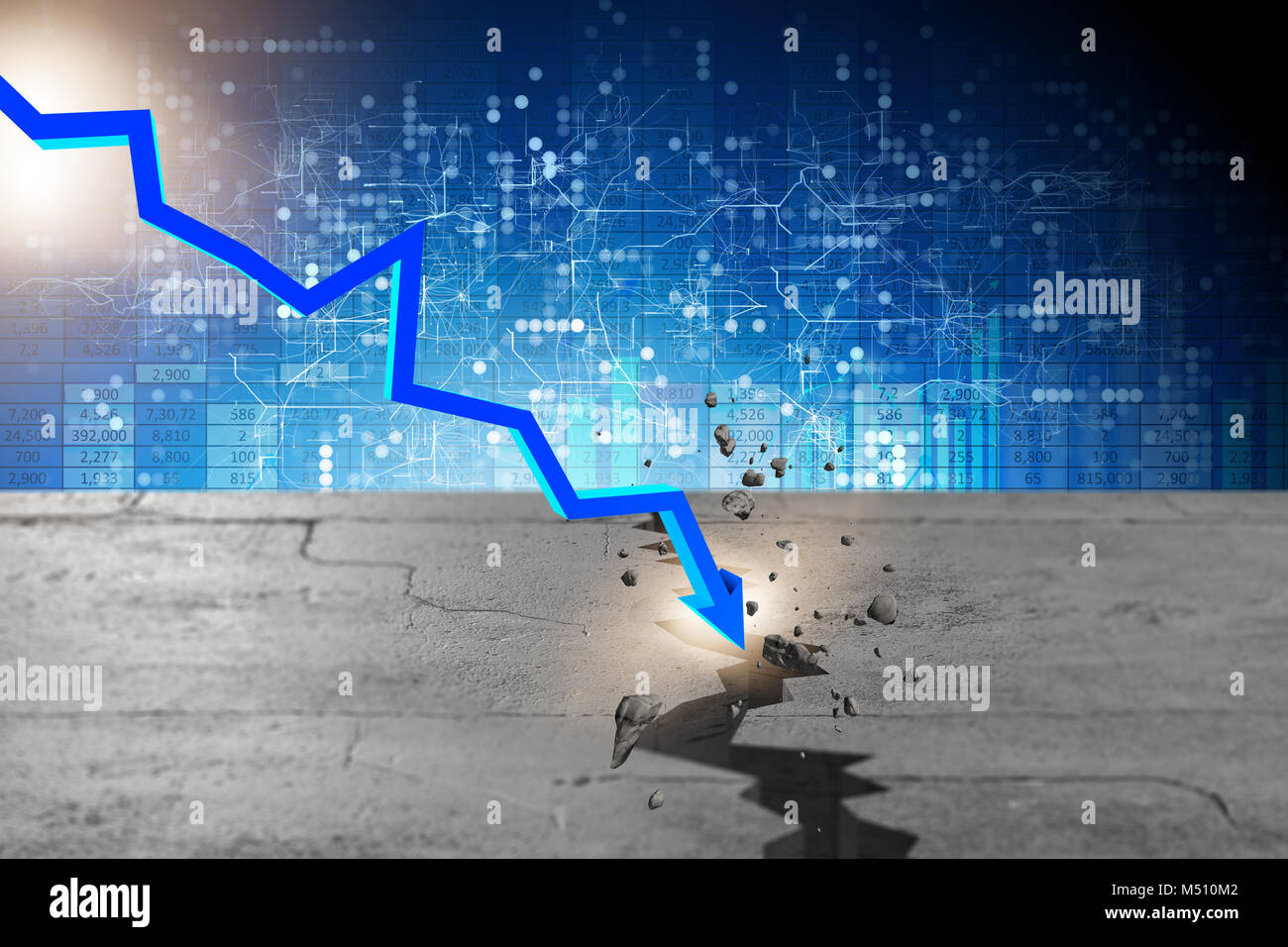 Chart showing financial crisis - 3d rendering Stock Photo - Alamy