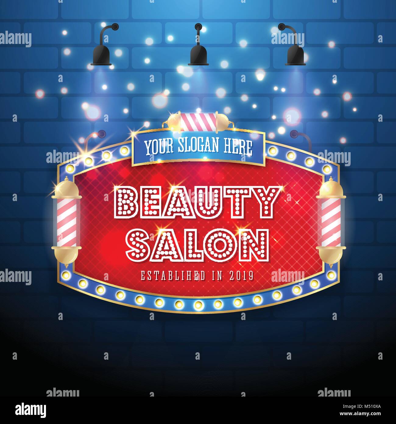 Realistic light bulbs frame banner with shining decoration. Vector ...