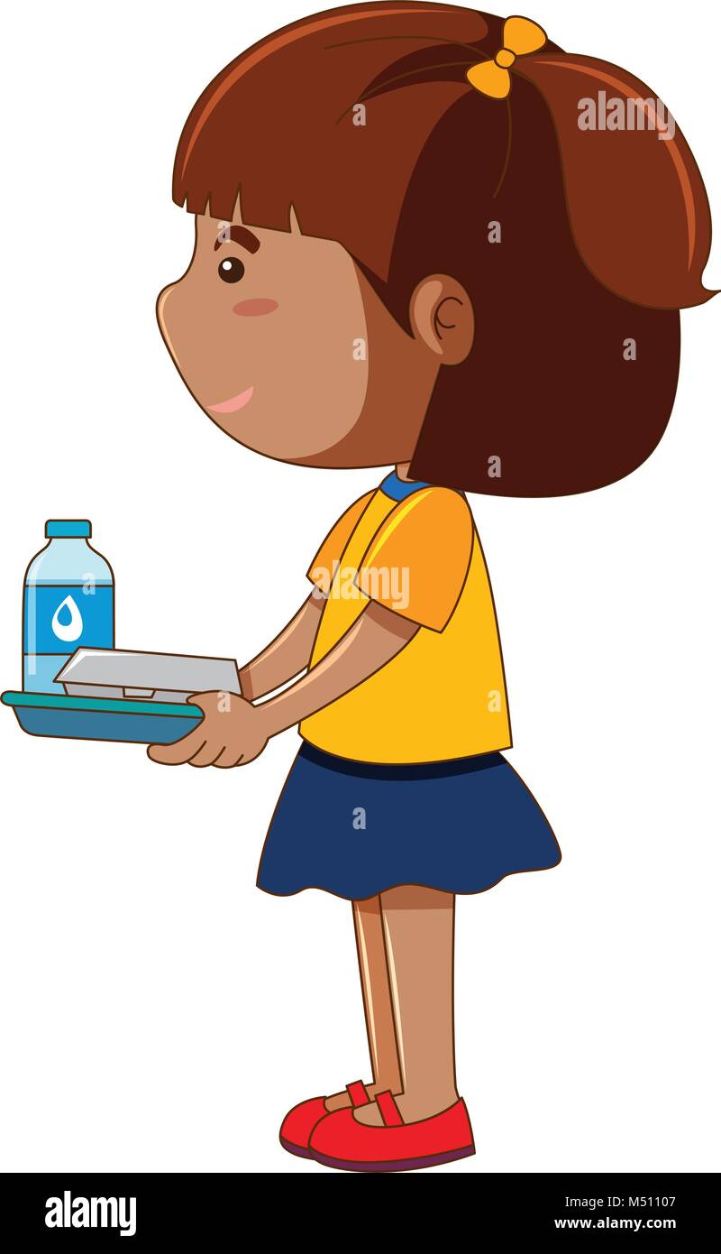 Lunch tray girl Stock Vector Images - Alamy