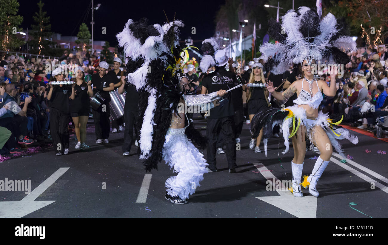 FUNCHAL, PORTUGAL - FEBRUARY 9, 2018: Participants of the Madeira ...