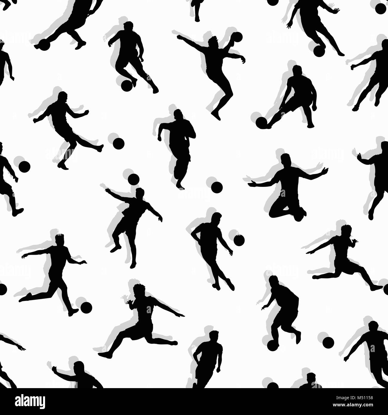 Seamless football pattern Black and White Stock Photos & Images - Alamy