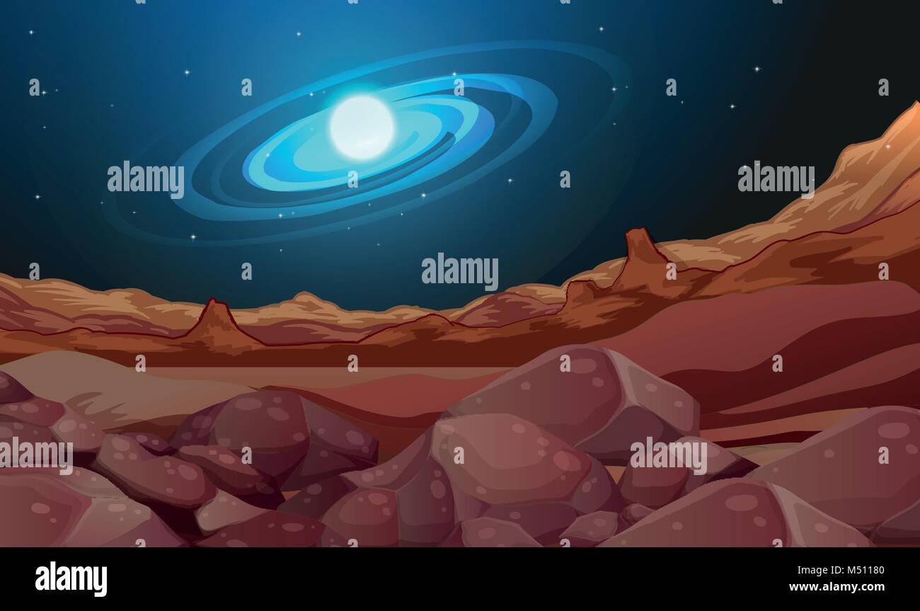 Space background with brown land illustration Stock Vector Image & Art ...