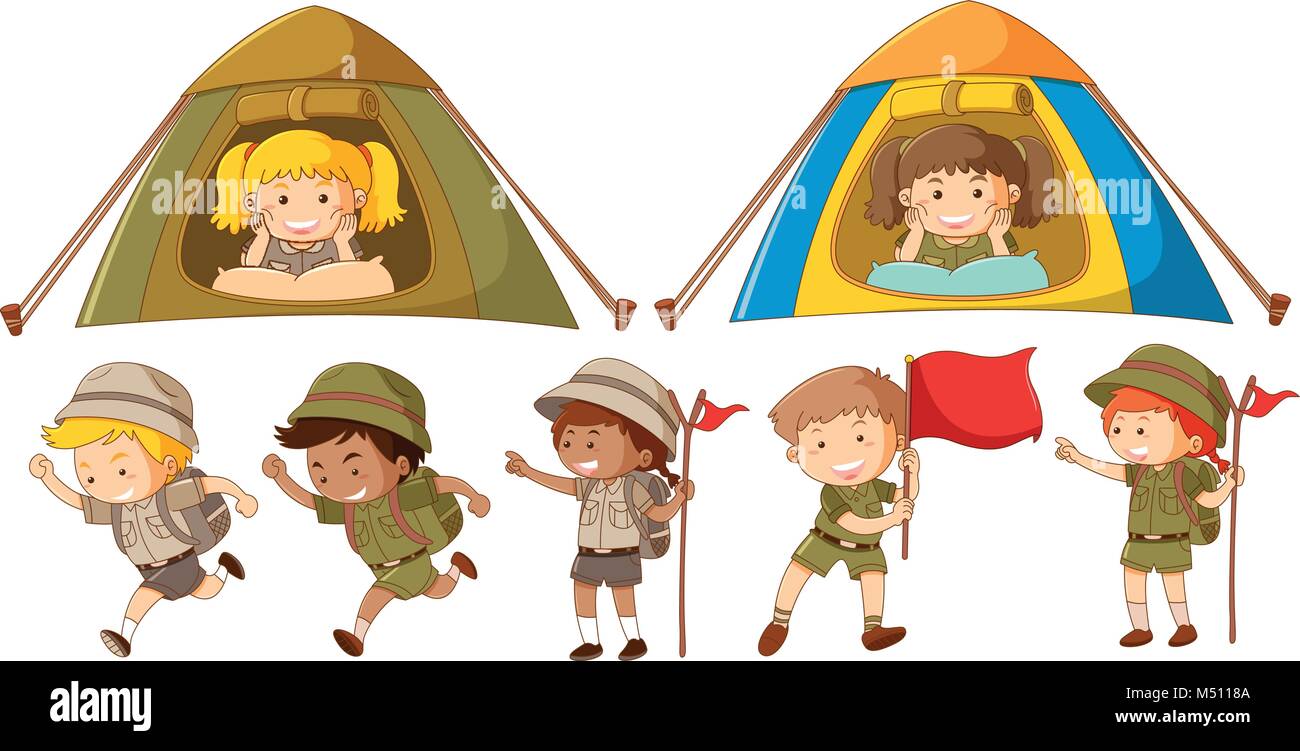 Kids Camping Clip Art