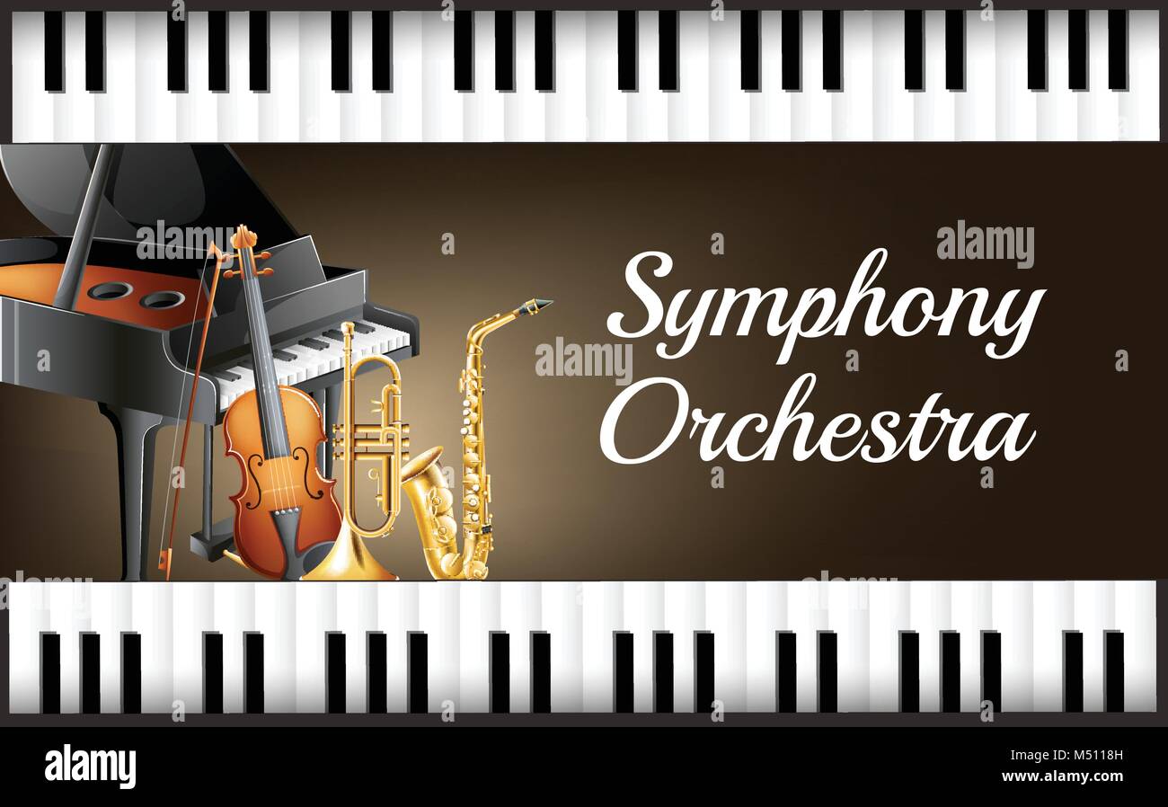 Background design with instrument for symphony orchestra illustration ...