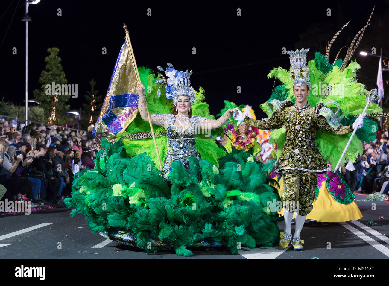 FUNCHAL, PORTUGAL - FEBRUARY 9, 2018: Participants of the Madeira ...