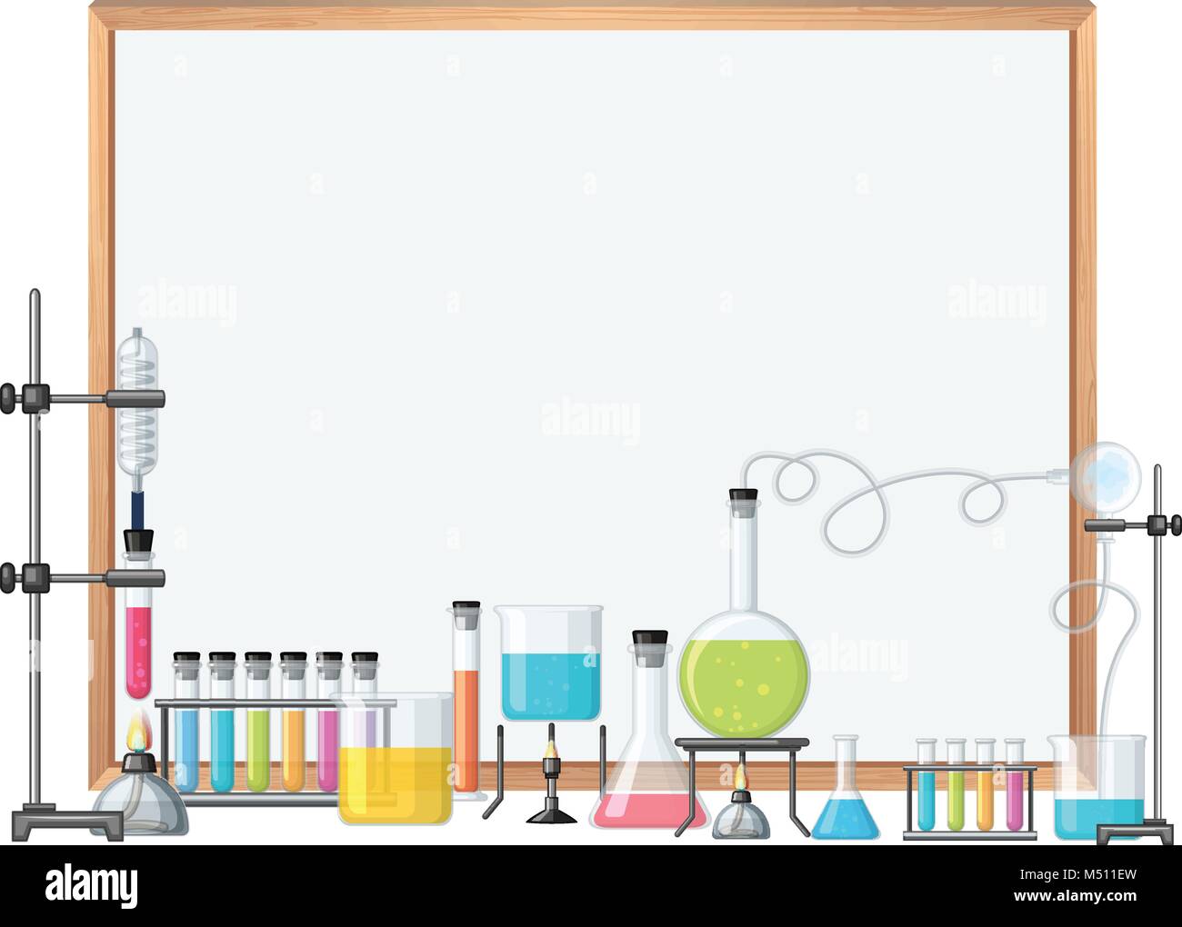 Border template with science equipments illustration Stock Vector Image ...