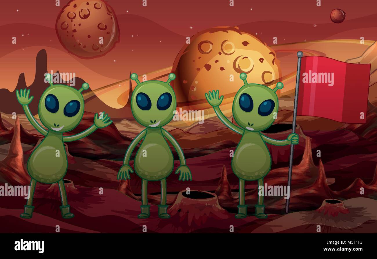 Red aliens Stock Vector Images - Alamy