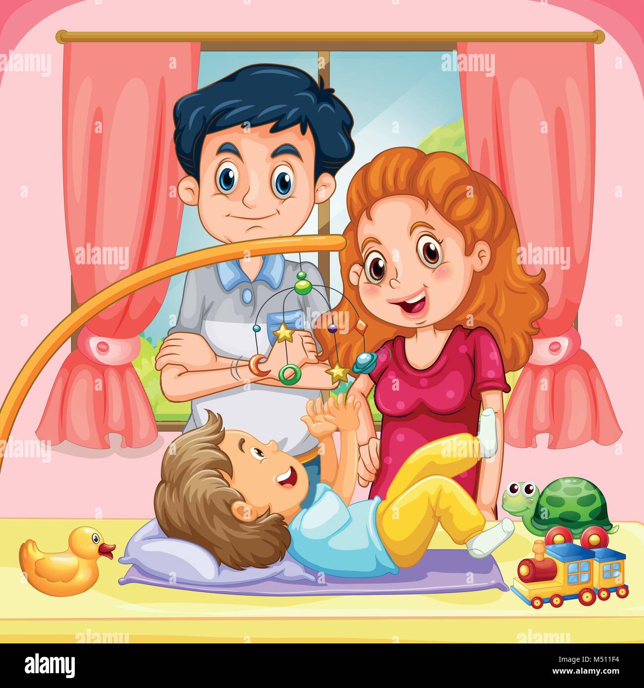 Family With Toddler At Home Illustration Stock Vector Image Art Alamy family-with-toddler-at-home-illustration-stock-vector-image-art-alamy